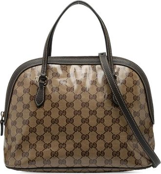 Gucci Hobo Bags - Medium GG Crystal Dome Satchel - Gr. unisize - in Braun - f&uuml;r Damen