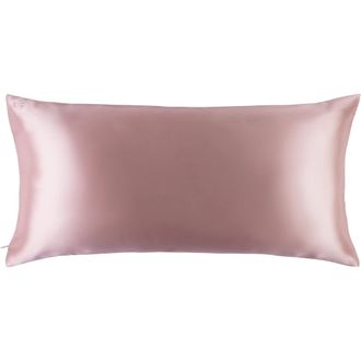 Slip 22 Momme Seidenkissenbezug in 40 x 80cm im Petal Design - aus 100% Maulbeer Seide, mit Rei&szlig;verschluss, atmungsaktiv, ideal f&uuml;r Allergiker, Pink