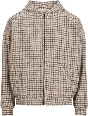 Pas Une Marque Veste droite &agrave; effet tweed &agrave; capuche