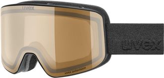 Uvex pyrit P - Skibrille f&uuml;r Damen und Herren - Filterkategorie 2 - vergr&ouml;&szlig;ertes, beschlagfreies Sichtfeld - schwarz matt dl/pola-klar - one size