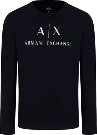 A|X Armani Exchange Homme, Tops, Noir, Taille: M T-shirt &agrave; Manches Longues Avec Logo