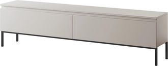Selsey TV Schrank Board Sideboard Fernsehtisch Fernsehschrank Mit Schr&auml;nken 175 cm Schwarze Beine Taupe Bemmi