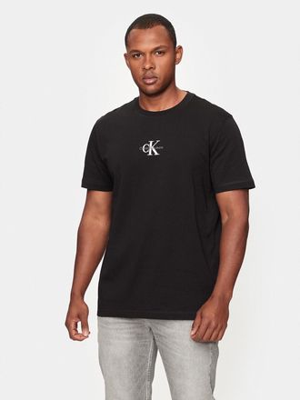 Calvin Klein Jeans T-Shirt Monologo J30J325649 Schwarz Regular Fit