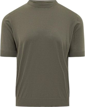 FILIPPO DE LAURENTIIS Homme, Pulls, Vert, Taille: 2XL Pull en soie &agrave; manches courtes