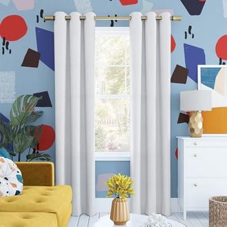 Sun Zero Sun Zero Halton Bright Vibes Verdunkelungsvorhang, 100% Verdunkelung, 101,6 x 213 cm, Weiß