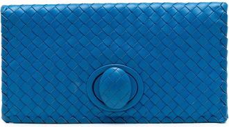 Bottega Veneta Clutches - Nappa Intrecciato Turn Lock Clutch - Gr. unisize - in Blau - f&uuml;r Damen