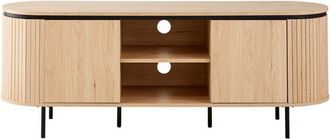 Calicosy Calicosy - Meuble tv 2 portes avec côtés effet rainuré L150 cm - malaga