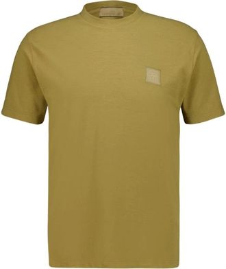 Stone Island Homme, Tops, Beige, Taille: L T-shirt en jersey de coton cr&ecirc;p&eacute;