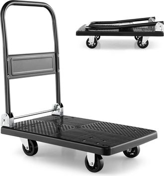 Generic Küchenwagen, Trolley, rollender, zusammenklappbarer Schubwagen, Rollwagen, Pritschenwagen mit Schwenkrädern, Garagen-/Lager-Transportplattform, Handsc