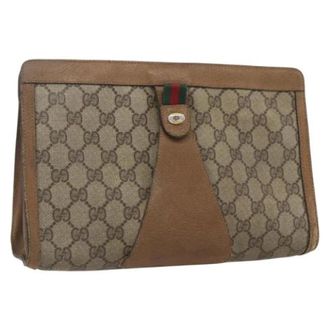 Gucci Pre-owned Canvas Clutch - - Pre-owned - Damen - Beige - ONE SIZE