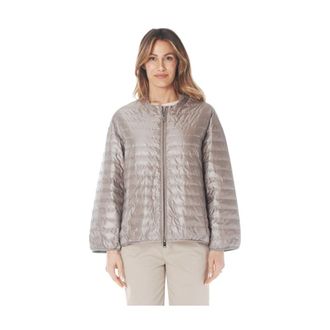 DIEGO M Giubbino senza collo in micropiuma con cappuccio e zip laterali - - Jackets - Damen - Grau - M