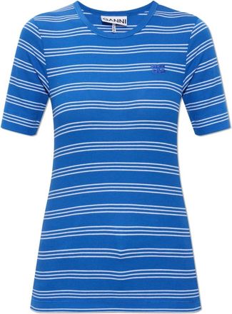 Ganni Femme, Tops, Bleu, Taille: 38 FR Top Ray&eacute; C&ocirc;tel&eacute;