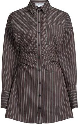 Topshop Robe courte cintr&eacute;e &agrave; rayures en coton m&eacute;lang&eacute;