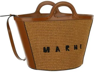 Marni Womens Brown Cotton Shoulder Bag