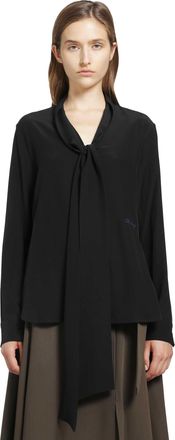 Burberry Silk Crepe De Chine Scarf Blouse