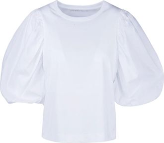 Liviana Conti Femme, Blouses et Chemises, Blanc, Taille: 38 FR Puff Sleeve T-shirt