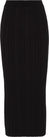 Balmain Midirock mit Falten - Schwarz