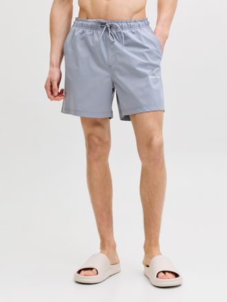 Jack & Jones Badeshorts JACK & JONES JPSTMAUI NORREBRO SWIM SHORTS, Herren, Gr. XXL, N-Gr, tradewinds, Web, Polyester, unifarben, Badehosen Badeshorts