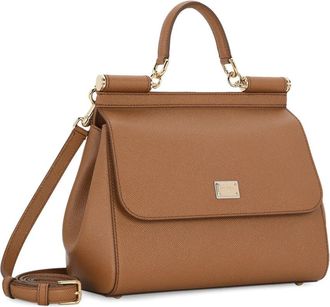 Dolce & Gabbana Womens Handbag Sicily Beige Shoulder Bags