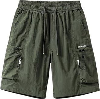 Generic Short d&eacute;t&eacute; pour homme - Grande taille - Respirant - Poche fine - Pantalon de travail - Cinq pantalons droits - Pantalon d&eacute;contract&eacute;, Vert arm&eacute;e., XXL