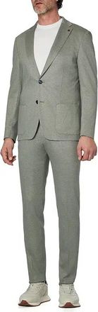 Roy Robson Herren Anzug grün meliert Slim Fit