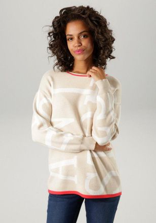 Aniston Strickpullover mit eingestrickten ANISTON-Schriftz&uuml;gen