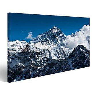 Islandburner Tableau sur toile Mont Everest Montagne Sommet Sommet Monde Cadre Affiche Poster Murale Tableaux