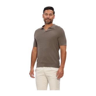 Profuomo Polo Open Collar Rib - - Tops - Herren - Braun - 2XL
