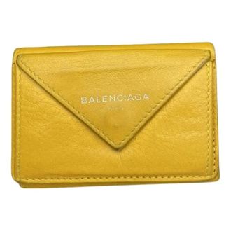 Balenciaga Portefeuille en cuir Pre-owned - Femme - Pre-owned - Jaune - Taille: ONE Size