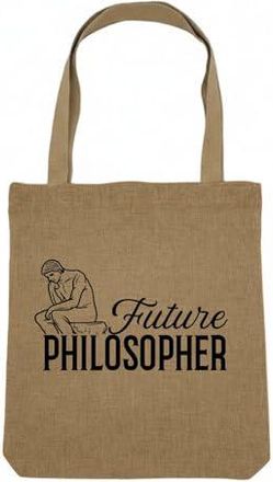 Fabulous Sac Shopping Tote Bag Aspect Lin - Future Philosopher Passion Thought - Sac de Courses Toile Epaisse 360g Beige Naturel Cabas Port&eacute; Epaule Solide Impr
