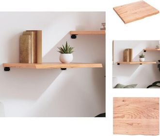 vidaXL Wandregal Hellbraun 60x50x(2-4) cm Massivholz Eiche Behandelt - Wandregal - Eichendielen - Holzm&ouml;bel - Landhausstyle - Wohnraumorganisation