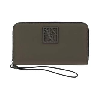 A|X Armani Exchange Logo Zip-Around Wallet - - Accessories - Damen - Grau - ONE SIZE