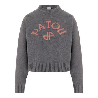 Patou Pullover aus Wolle und Kaschmir mit Logo - - Knitwear - Damen - Grau - M