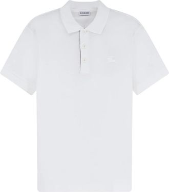 Burberry Homme, Tops, Blanc, Taille: XL EKD Cotton Polo