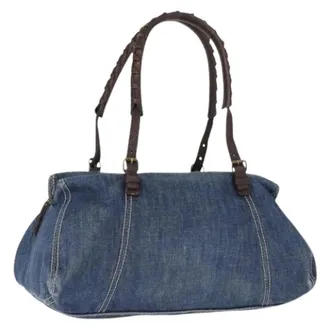 Miu Miu Sac bandouli&egrave;re en toile Pre-owned - Femme - Pre-owned - Bleu - Taille: ONE Size