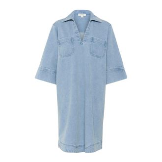 Soaked In Luxury Femme, Robes, Bleu, Taille: 38 FR Robe D&eacute;contract&eacute;e en Denim Bleu Clair