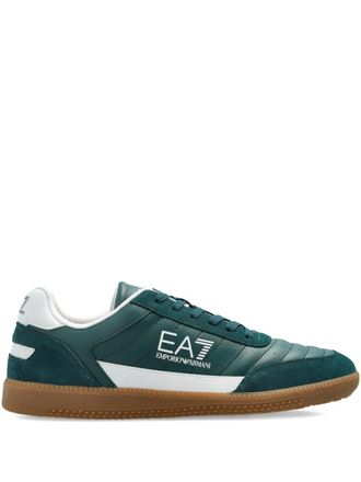 Emporio Armani baskets à logo strassé - Vert