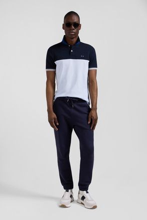 Eden Park Polo Manches Courtes En Piqu&eacute; Coton Ciel D&eacute;tails Contrast&eacute;s Broderie Noeud Papillon Coupe Regular