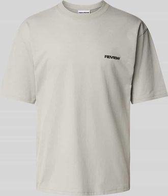 Review T-Shirt mit Label-Print