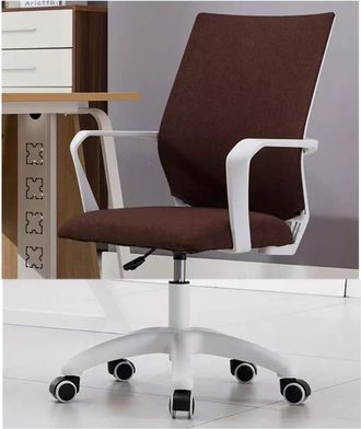 Generic Ergonomischer B&uuml;rostuhl mit Stoffr&uuml;ckenlehne, Rollen, festen Armlehnen und Schaumstoffpolstern in elegantem Schwarz