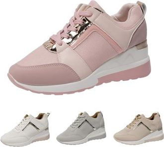 Generic Baskets compensées à lacets pour femme - Style décontracté et confortable - Semelle épaisse - Légères et respirantes - Pour la gym, la marche, la cour