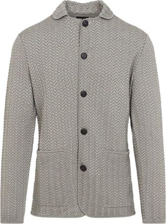 Giorgio Armani Homme, Vestes, Beige, Taille: XL Veste droite en ottoman chevronn&eacute; en m&eacute;lange de viscose ASV Giorgio Armani