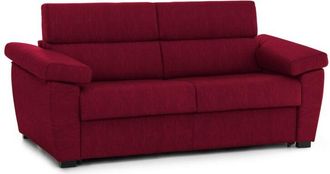 Dmora Schlafsofa 3-Sitzer Pacecos, abziehbar, Stauraum Made in Italy, waschbar, 225x95 cm Rot
