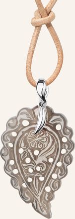 Tamara Comolli Tamara Comolli Anh&auml;nger Pendant India Small Grey Chalcedony Grauer Chalcedon 18k Wei&szlig;gold silber