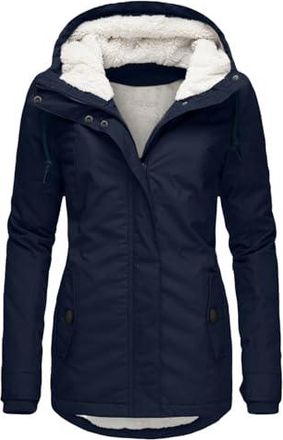 Generic Manteaux dhiver pour femmes, Parka épaisse et chaude doublée en polaire, vestes de pluie grande taille, imperméables avec capuche