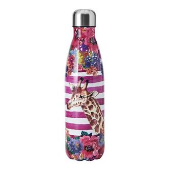Mikasa Wild at Heart bouteille deau en acier inoxydable, 500ml, bouteille isotherme avec couvercle &agrave; vis pour les trajets quotidiens, l&eacute;cole ou le gymnase, i