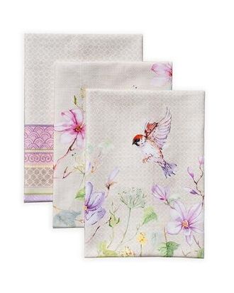 Maison d'Hermine Lot de 2 torchons de cuisine 100 % coton absorbants avec boucle de suspension pour cuisine, salle &agrave; manger, cocktails, printemps/&eacute;t&eacute; (magnolia matins)
