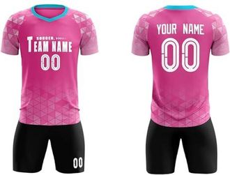 Generic Kit de football personnalis&eacute; pour enfants, hommes, femmes, jeunes, maillot et short de football avec num&eacute;ro de nom et logo de l&eacute;quipe, 3-11, L