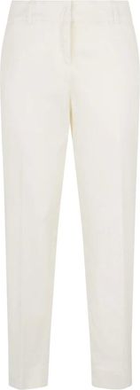 PESERICO Femme, Pantalons, Blanc, Taille: 48 FR Pantalon en satin de coton stretch