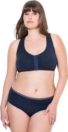 Ulla Popken Damen gro&szlig;e Gr&ouml;&szlig;en &Uuml;bergr&ouml;&szlig;en Plus Size Bustier, Still-BH, Vorderverschluss, Cup C/D Nachtblau 130D 842928139-130D